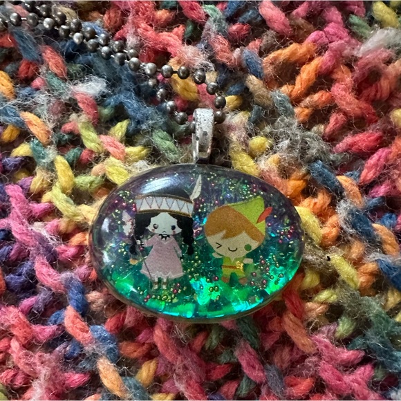 Disney | Jewelry | Disney Peter Pan Resin Pendent Necklace | Poshmark